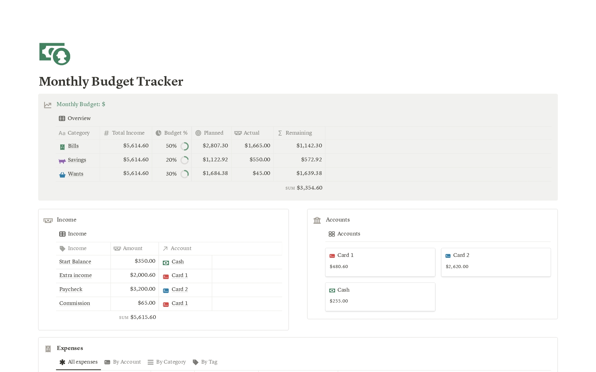 Budget Tracker Pro | Notion Template