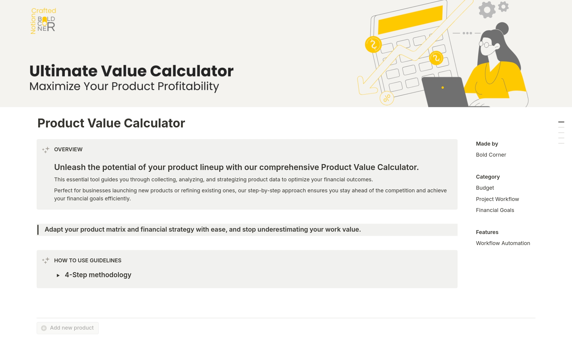Product Value Calculator Template | Notion Marketplace