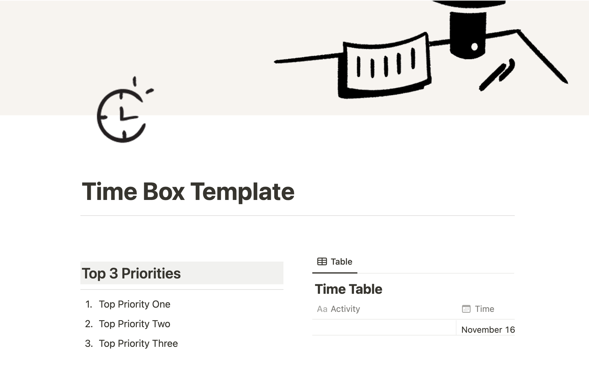 Time Box Template Template | Notion Marketplace