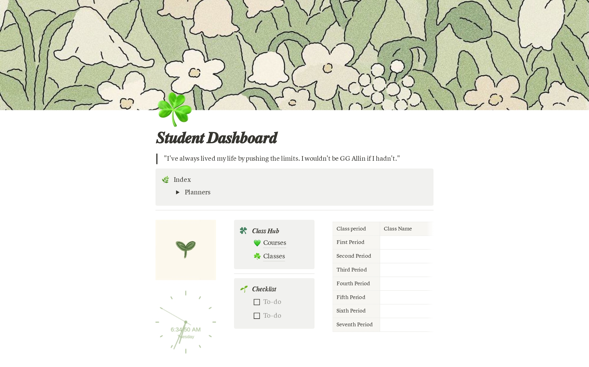 Student Dashboard Template | Notion Marketplace