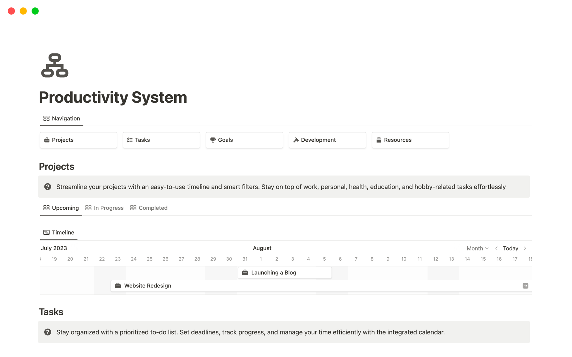 Productivity System Template | Notion Marketplace Productivity System Template | Notion Marketplace