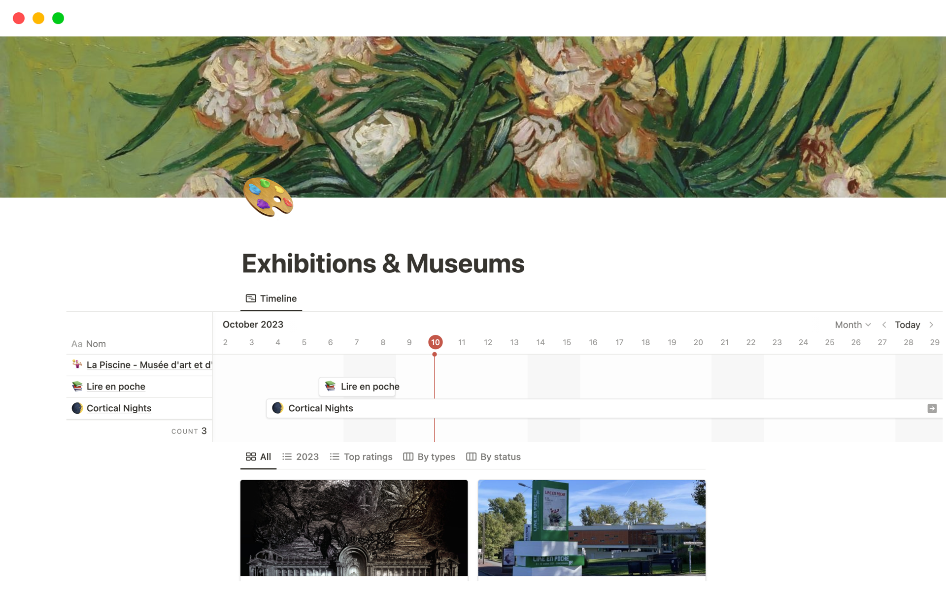 Exhibitions & Museums Template | Notion Marketplace