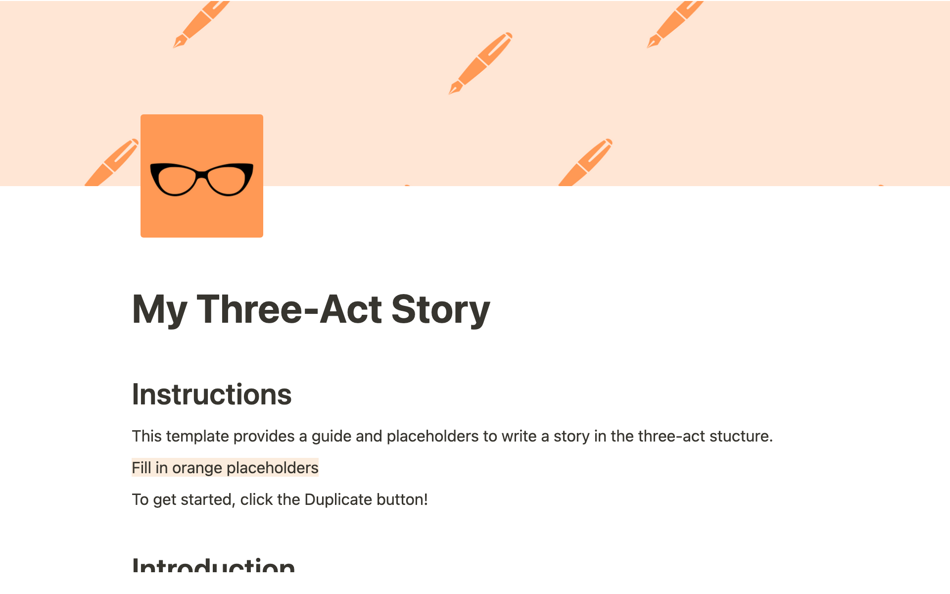 Three Act Story Template And Explanations Template Notion Marketplace