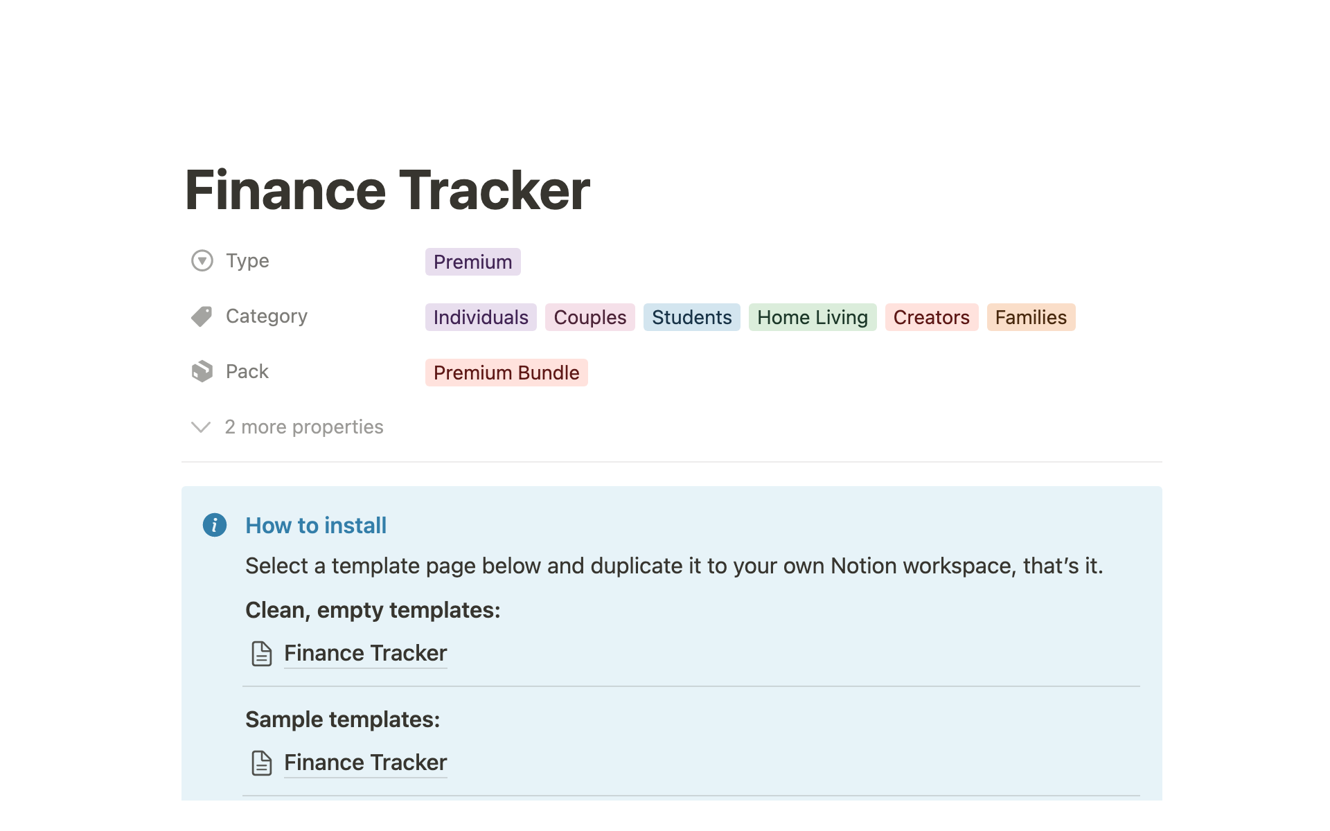 Finance tracker | Notion Template