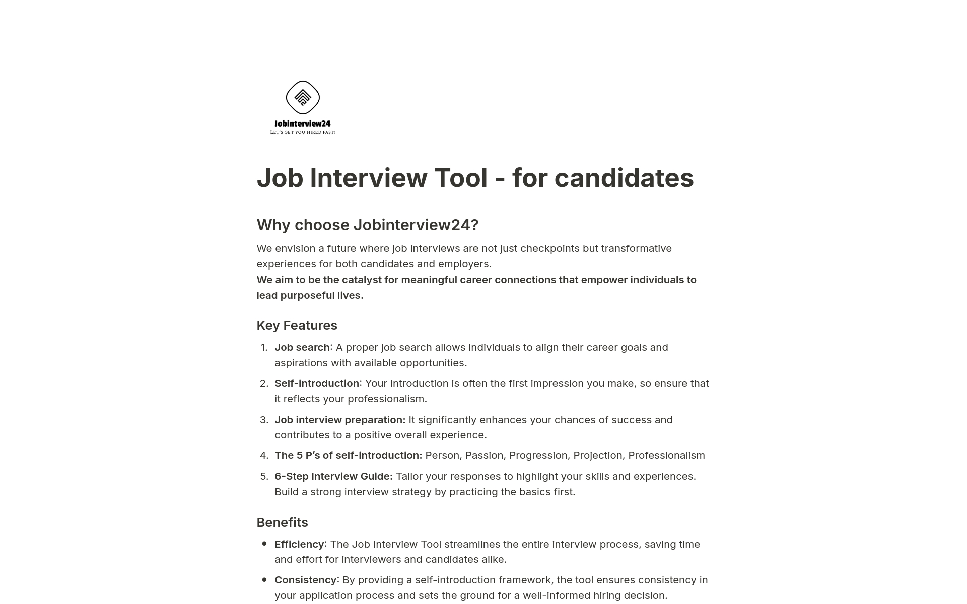 Job Interview Preparation Tool Template by Jobinterview24.blog | Notion ...