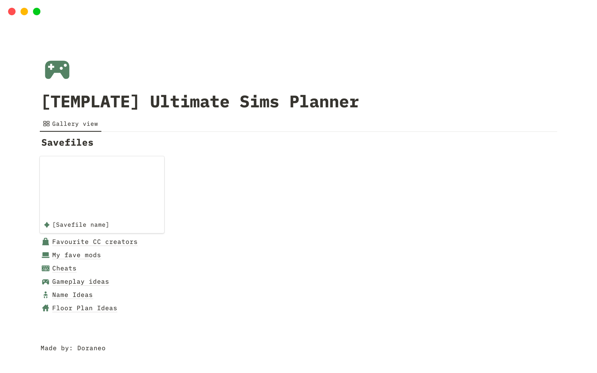Ultimate Sims Planner Template | Notion Marketplace