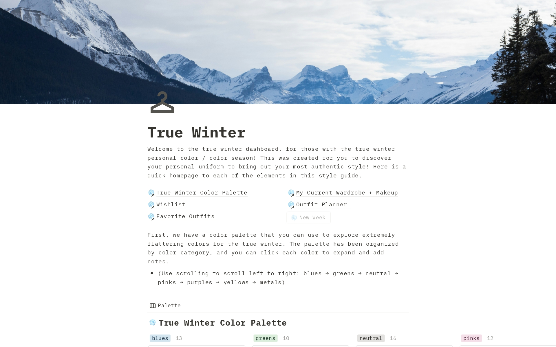 Light Spring Seasonal Color Style Guide | Notion Template