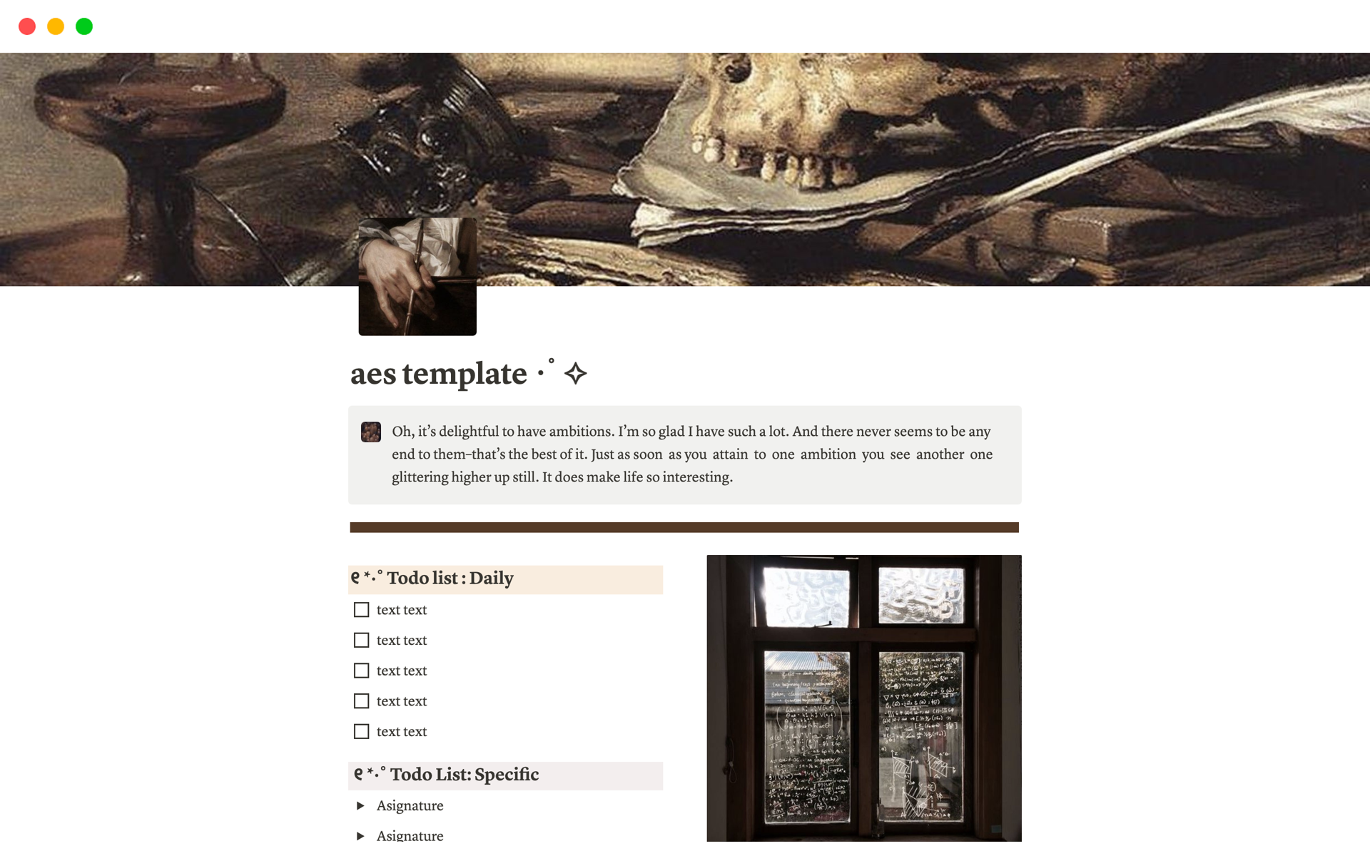 dark academia planner Template by blue | Notion Marketplace