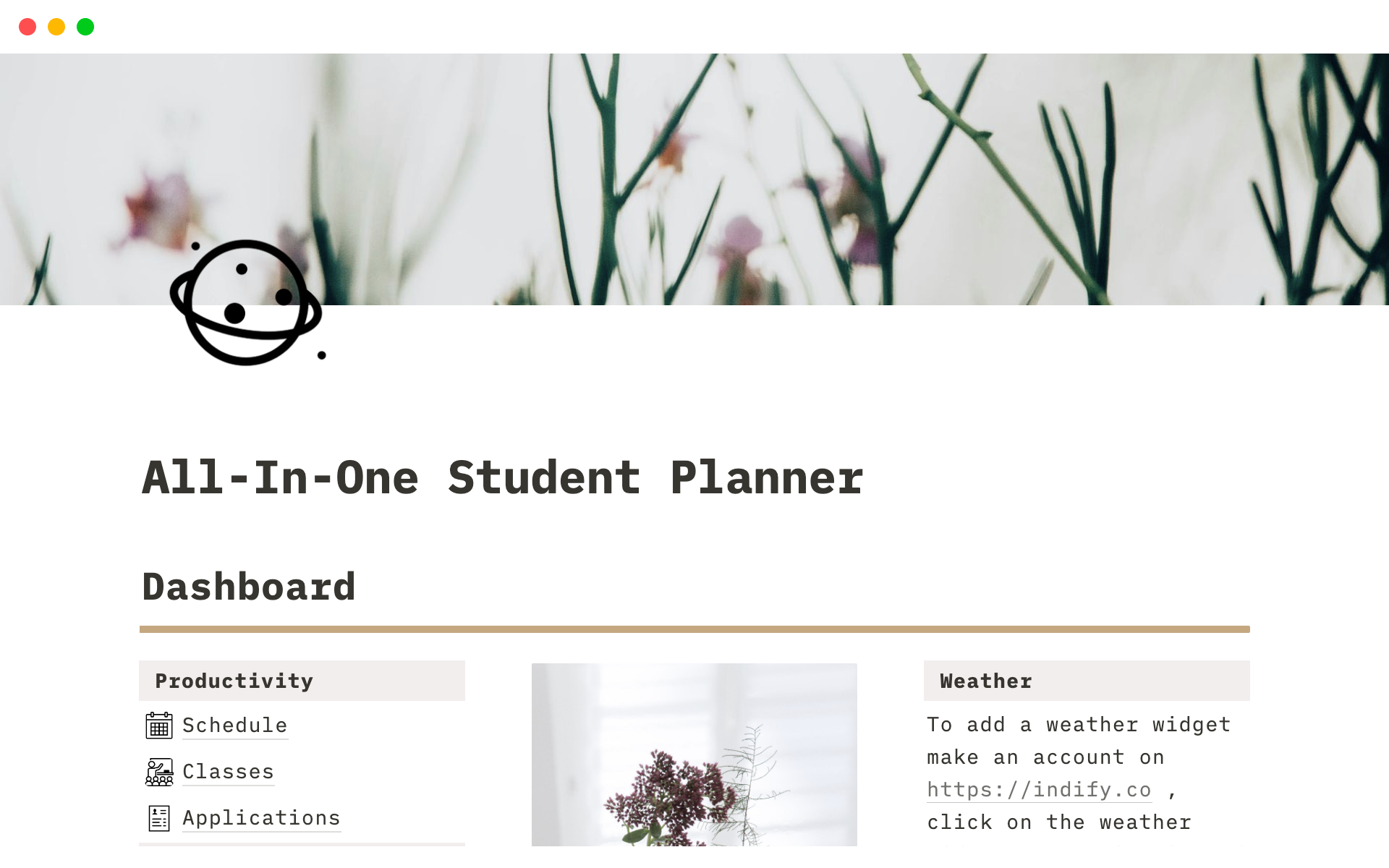 MY STUDENT PLANNER | Notion Template