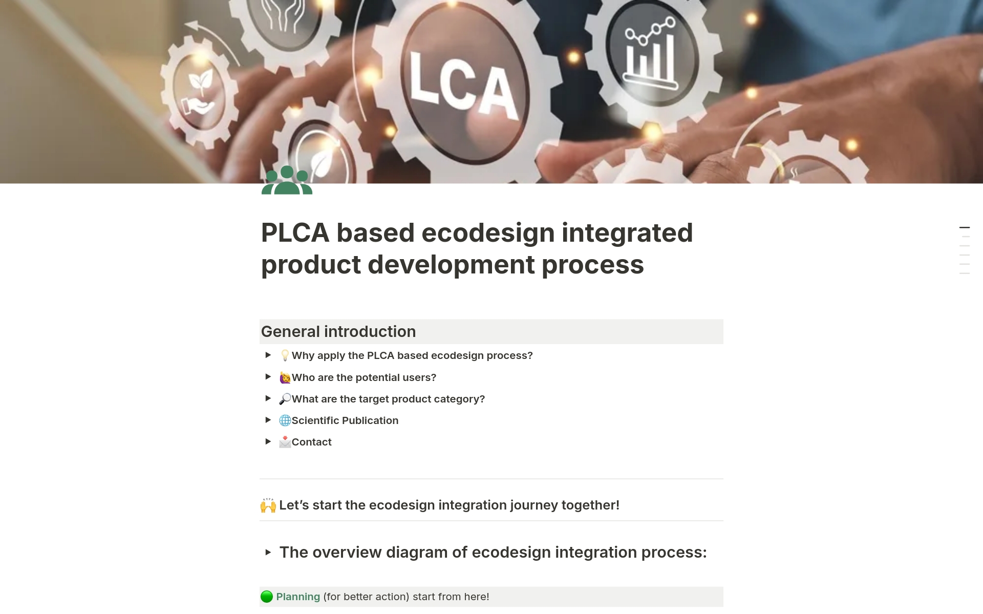 PLCA based ecodesign process Template | Notion Marketplace