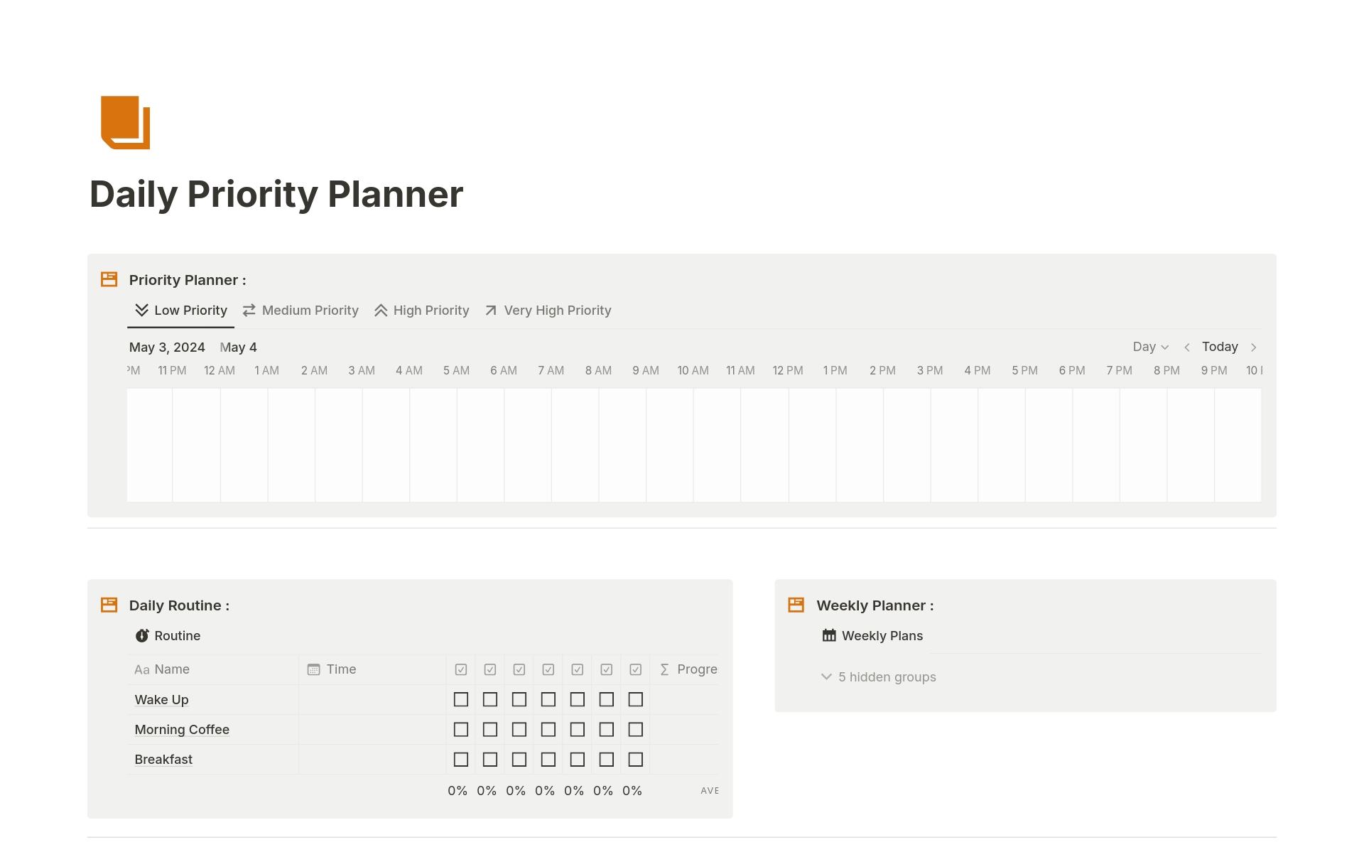 Daily Priority Planner Template by Templater Guy | Notion Marketplace