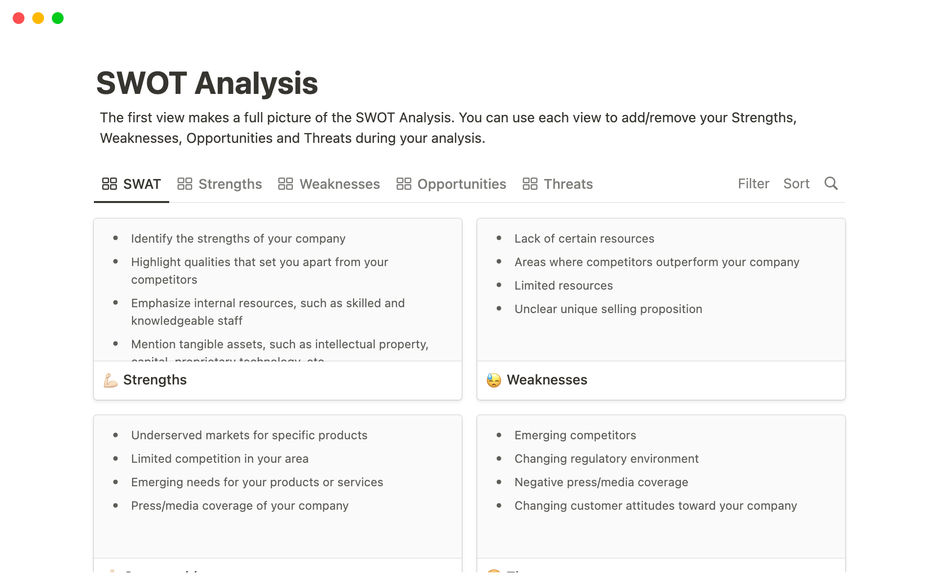 Template Lab Swot Analysis at Zane Hodge blog