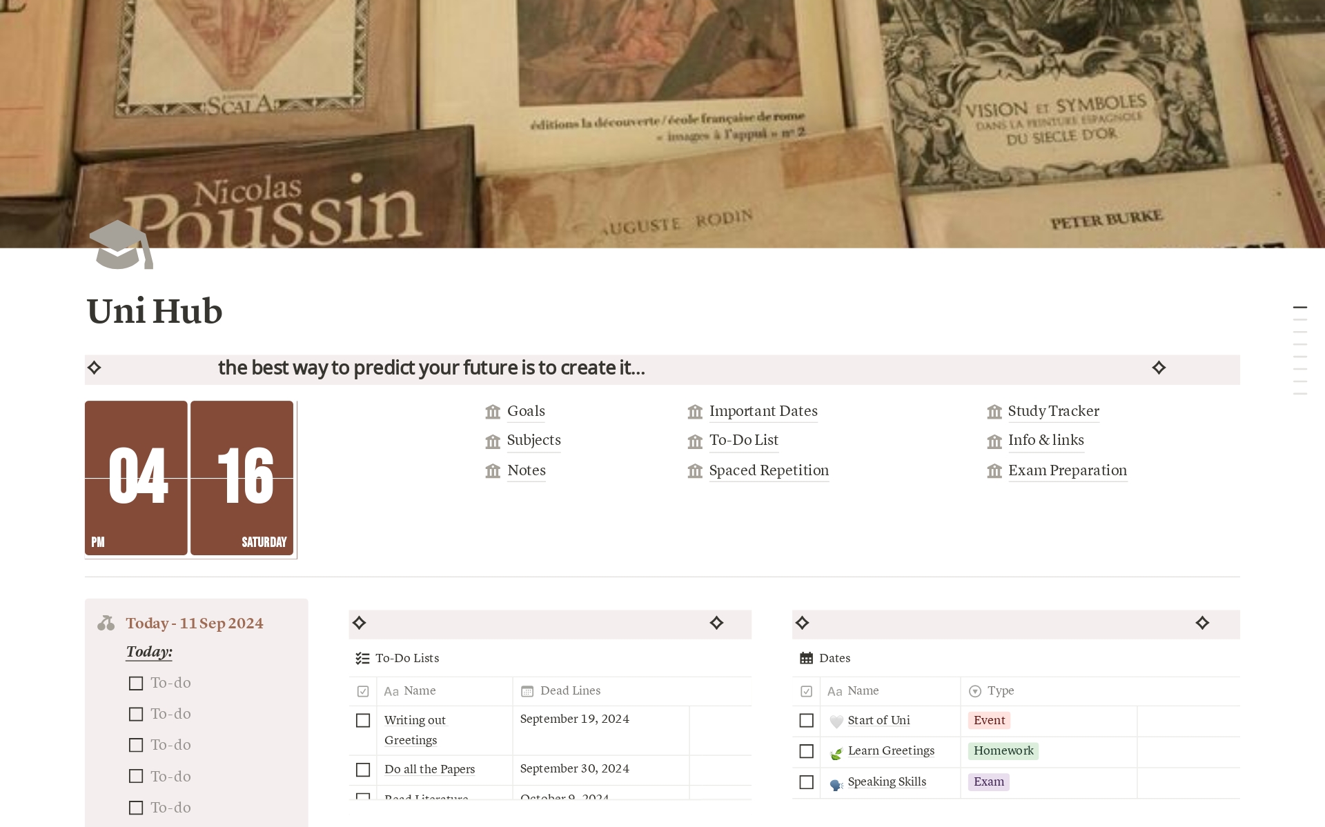 University Hub Brown Version | Notion Template