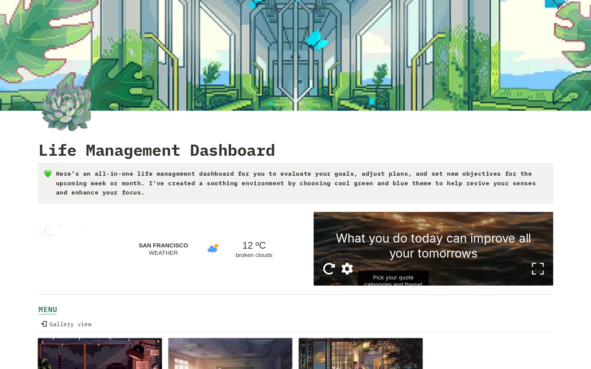 Life Management Dashboard Template | Notion Marketplace