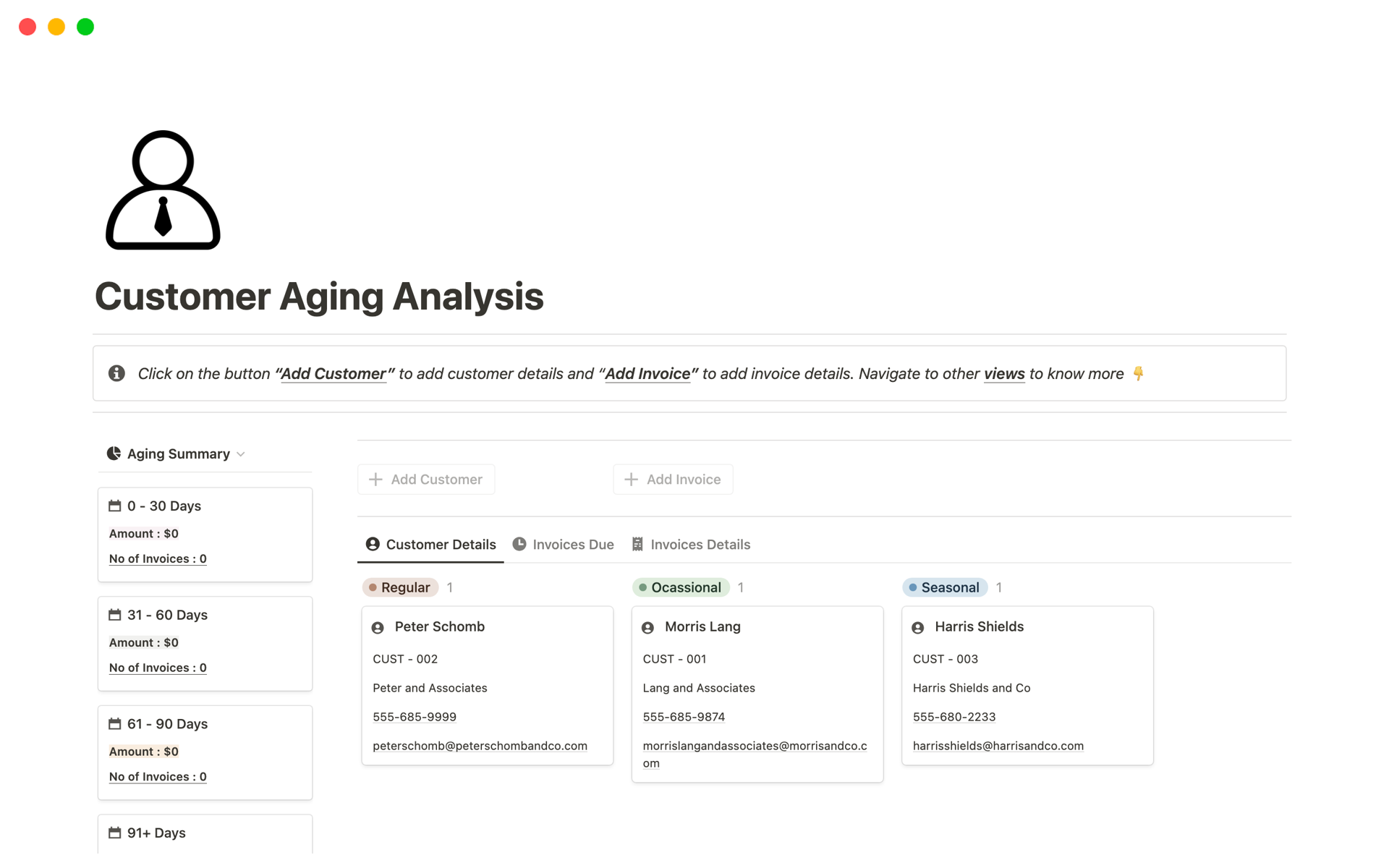 Customer Aging Analysis Template | Notion Marketplace