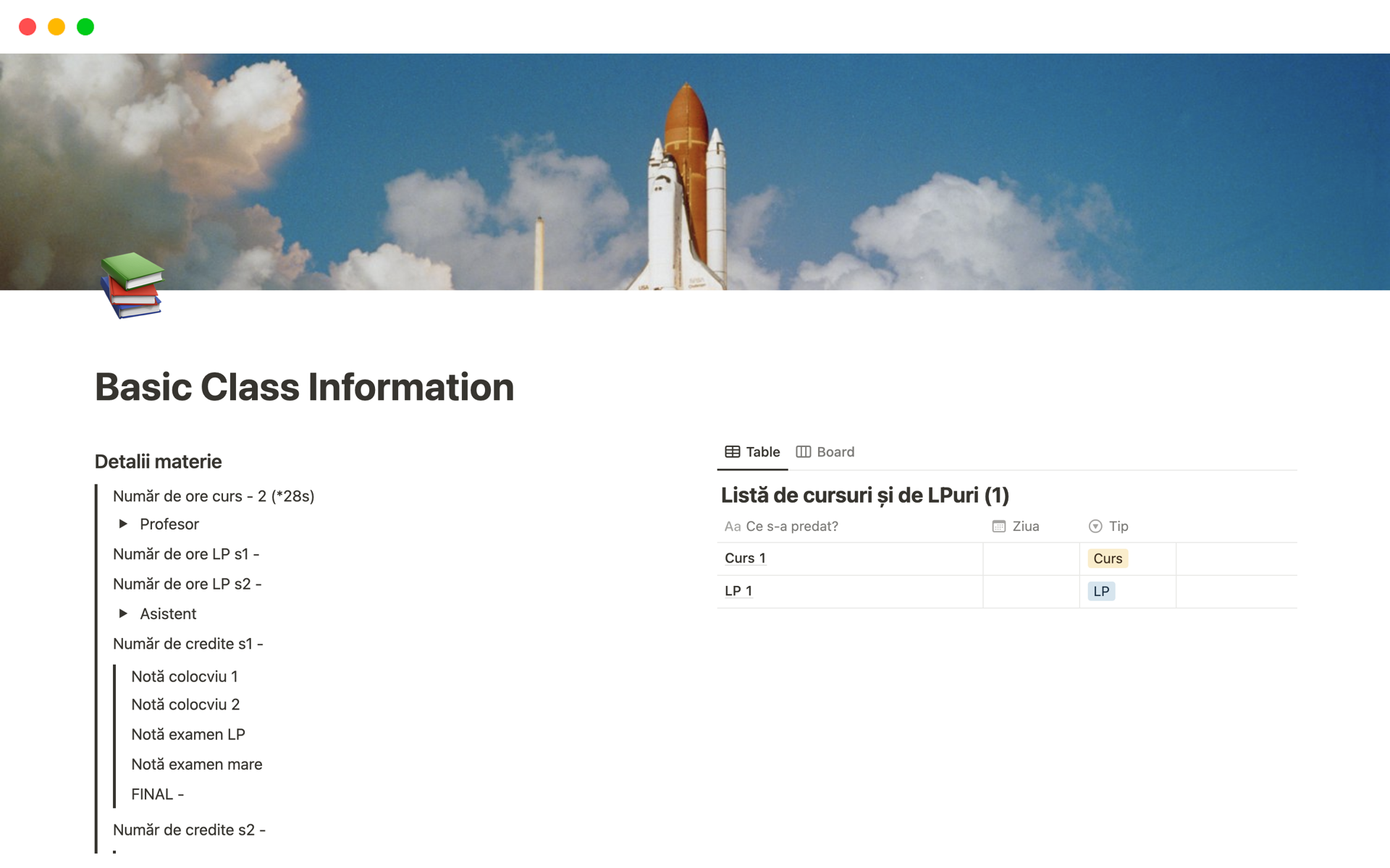 Basic Class Information UMF Template by megaoctet | Notion Marketplace