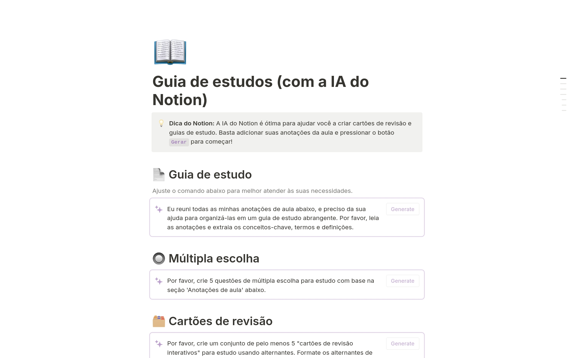 Modelo Guia de estudos (com a IA do Notion) 2024 | Marketplace do Notion