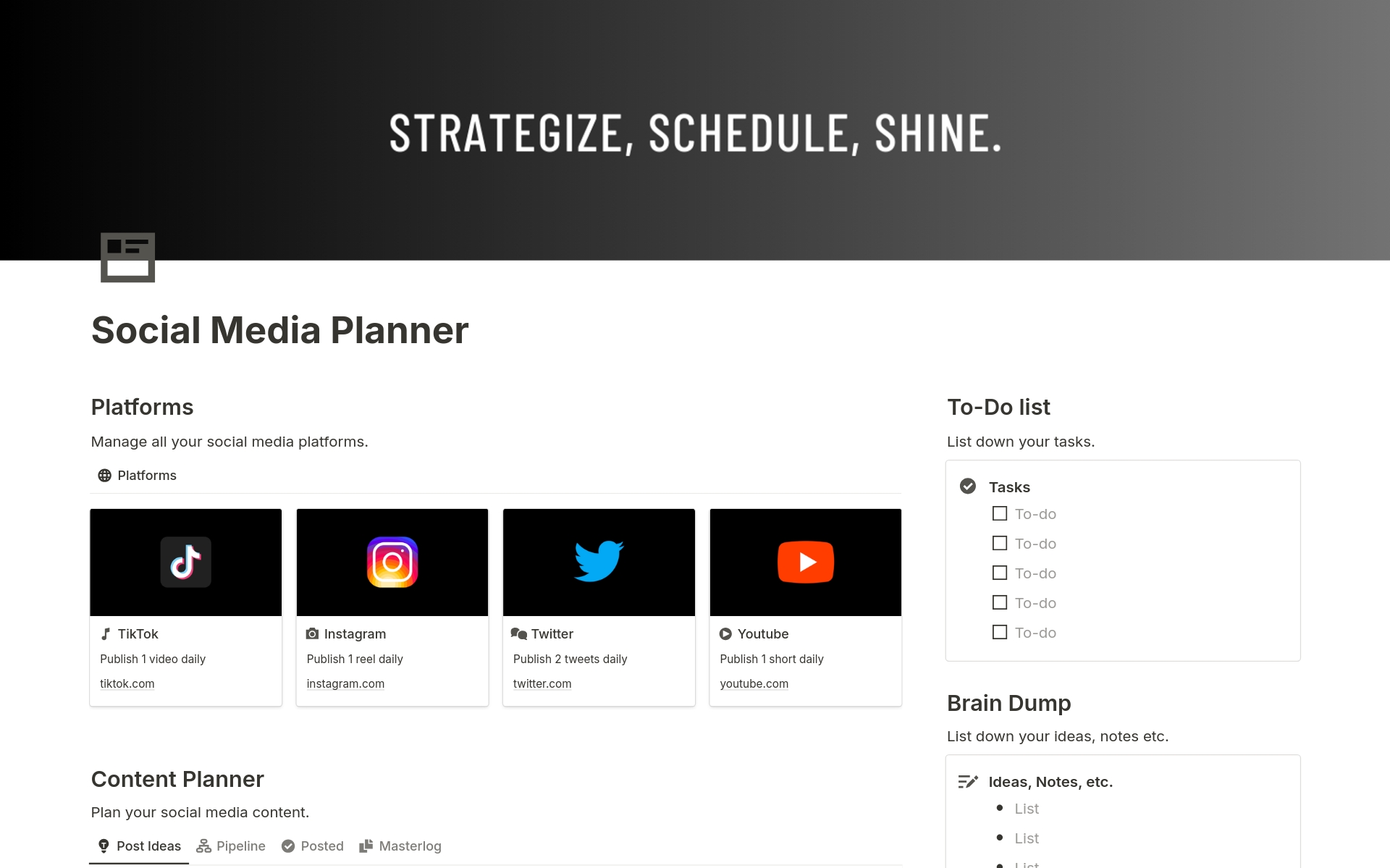 Social Media Planner Template | Notion Marketplace