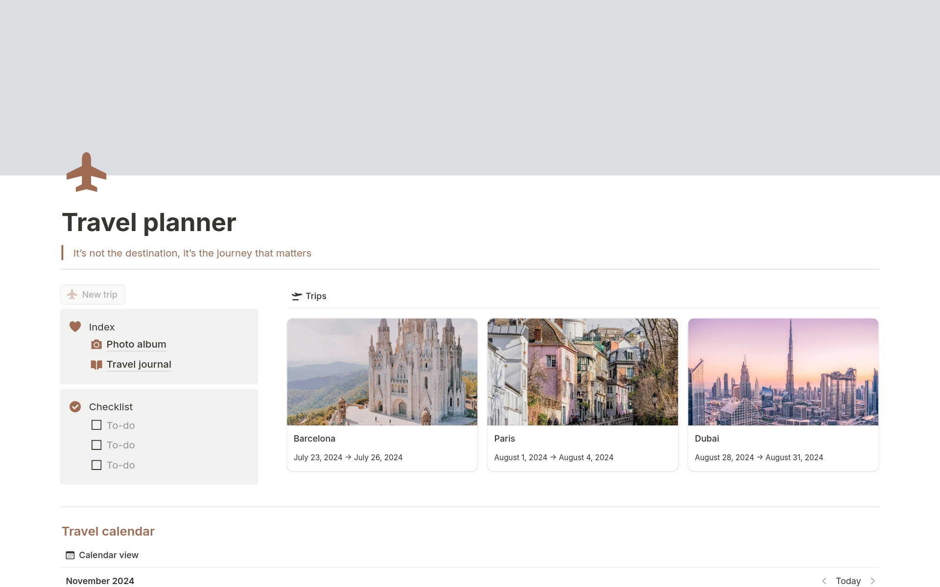 Travel Planner Template by HitaNotion | Notion Marketplace