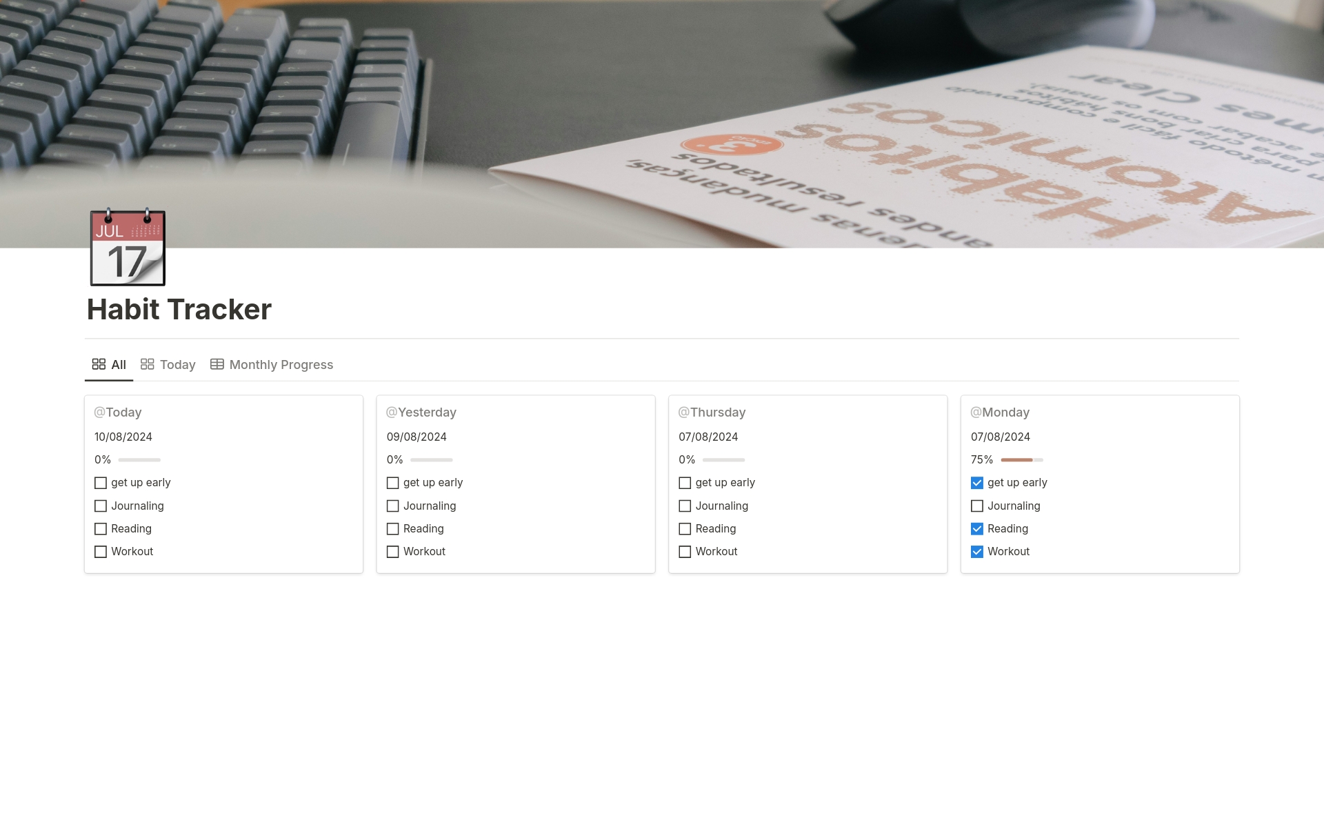 Habit Tracker Notion Template