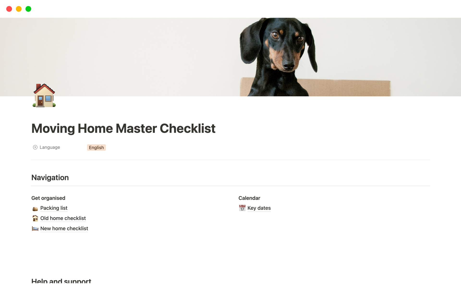 Moving Home Master Checklist | Notion Template