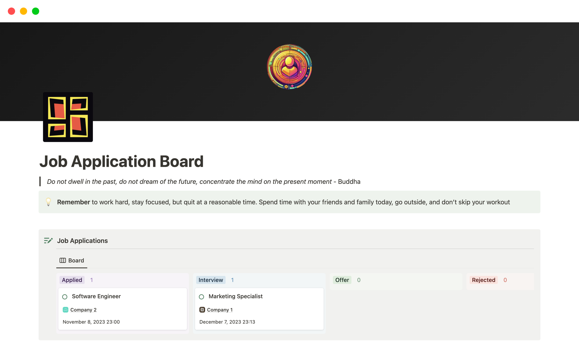 Job Application Board Template | Notion Marketplace