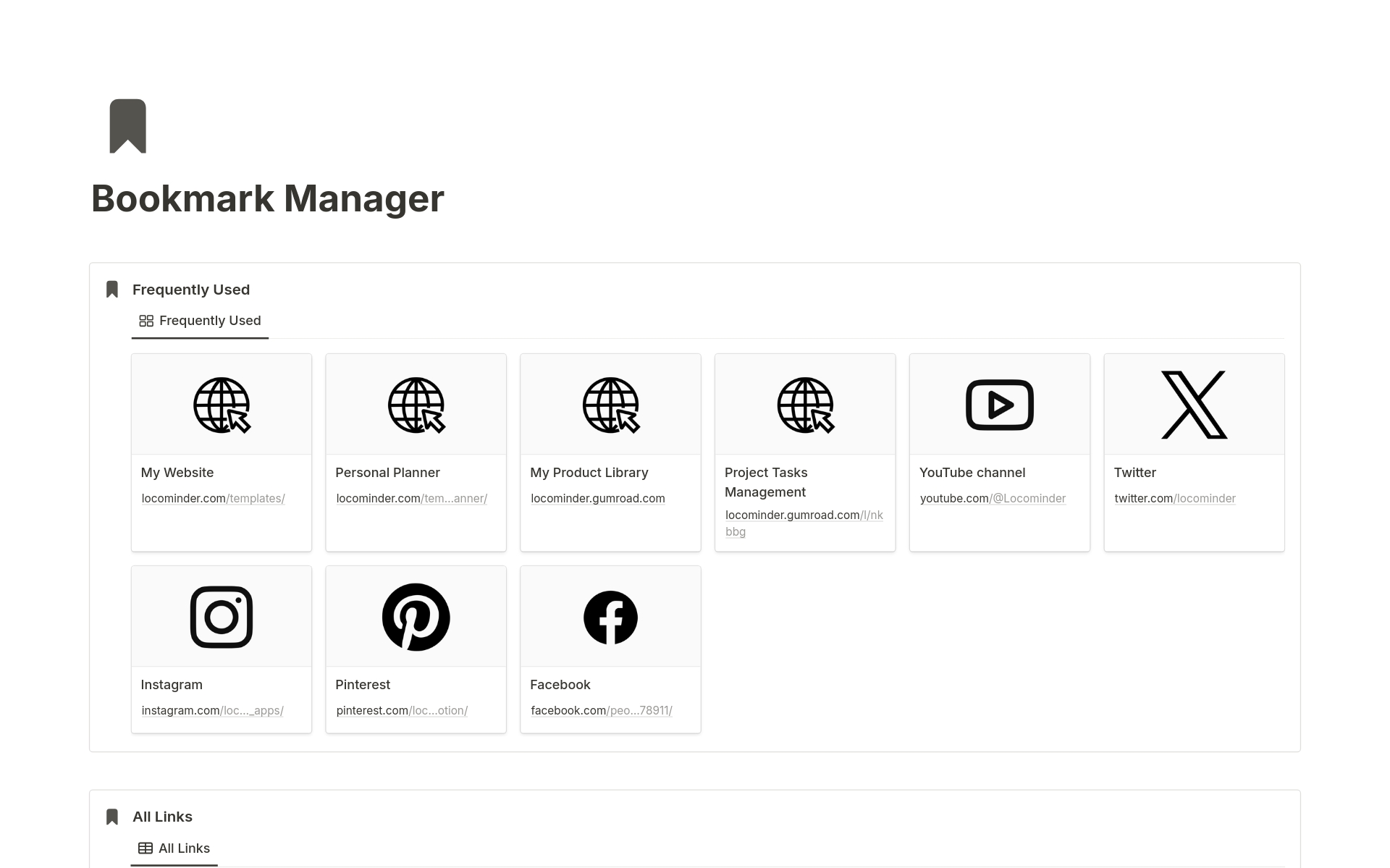 Bookmark Manager | Notion Template