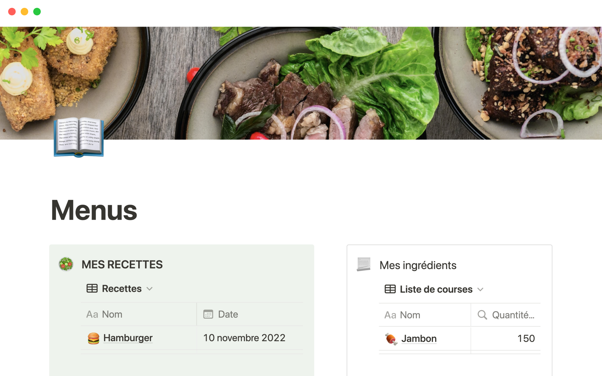 Menus | Notion Template