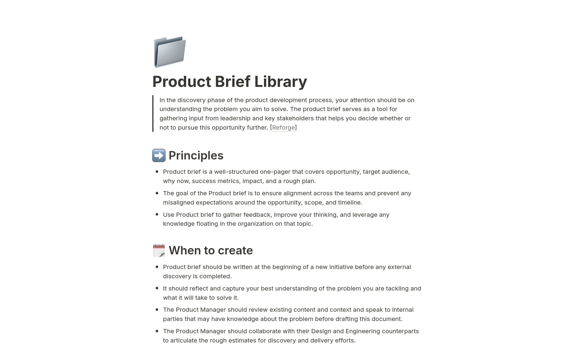 Product Brief Template | Notion Marketplace
