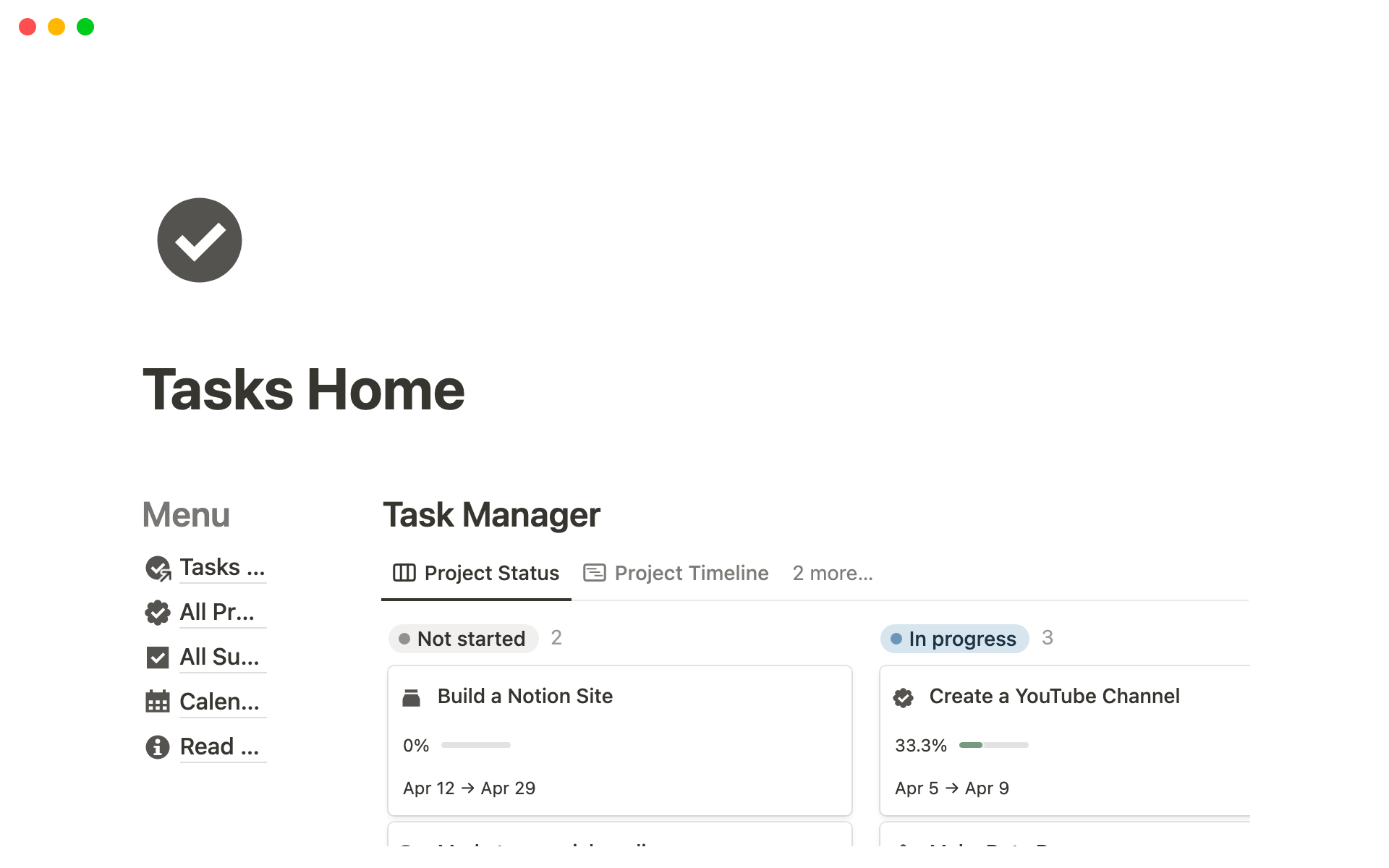 Tasks Home Template by Organized Guy | Notion Marketplace