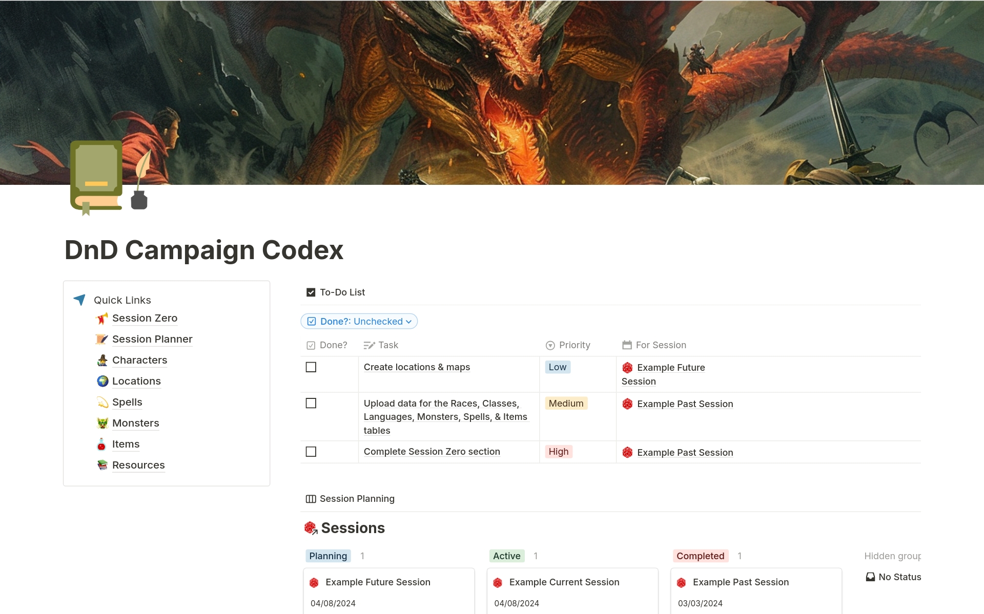 DnD Campaign Codex Template | Notion Marketplace