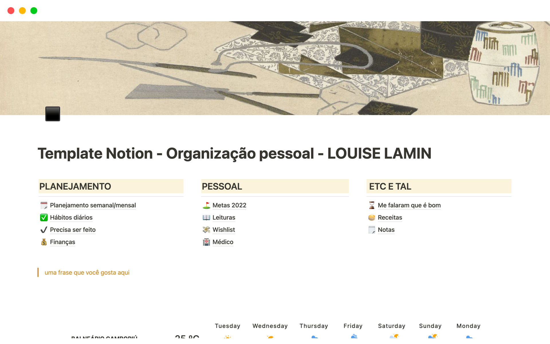 Galeria de modelos do Notion — Organização Pessoal Completa