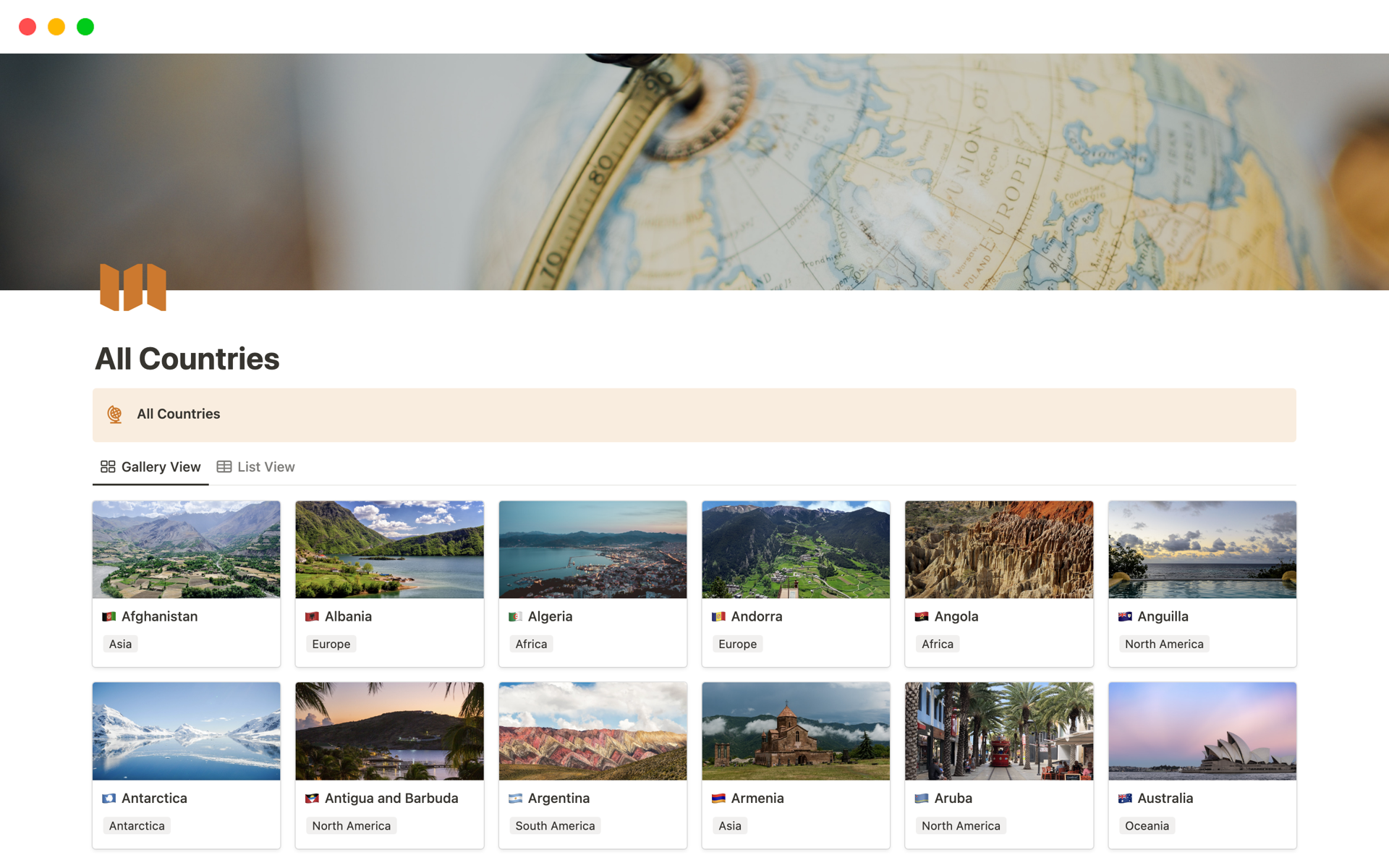 Complete Country Database Template | Notion Marketplace