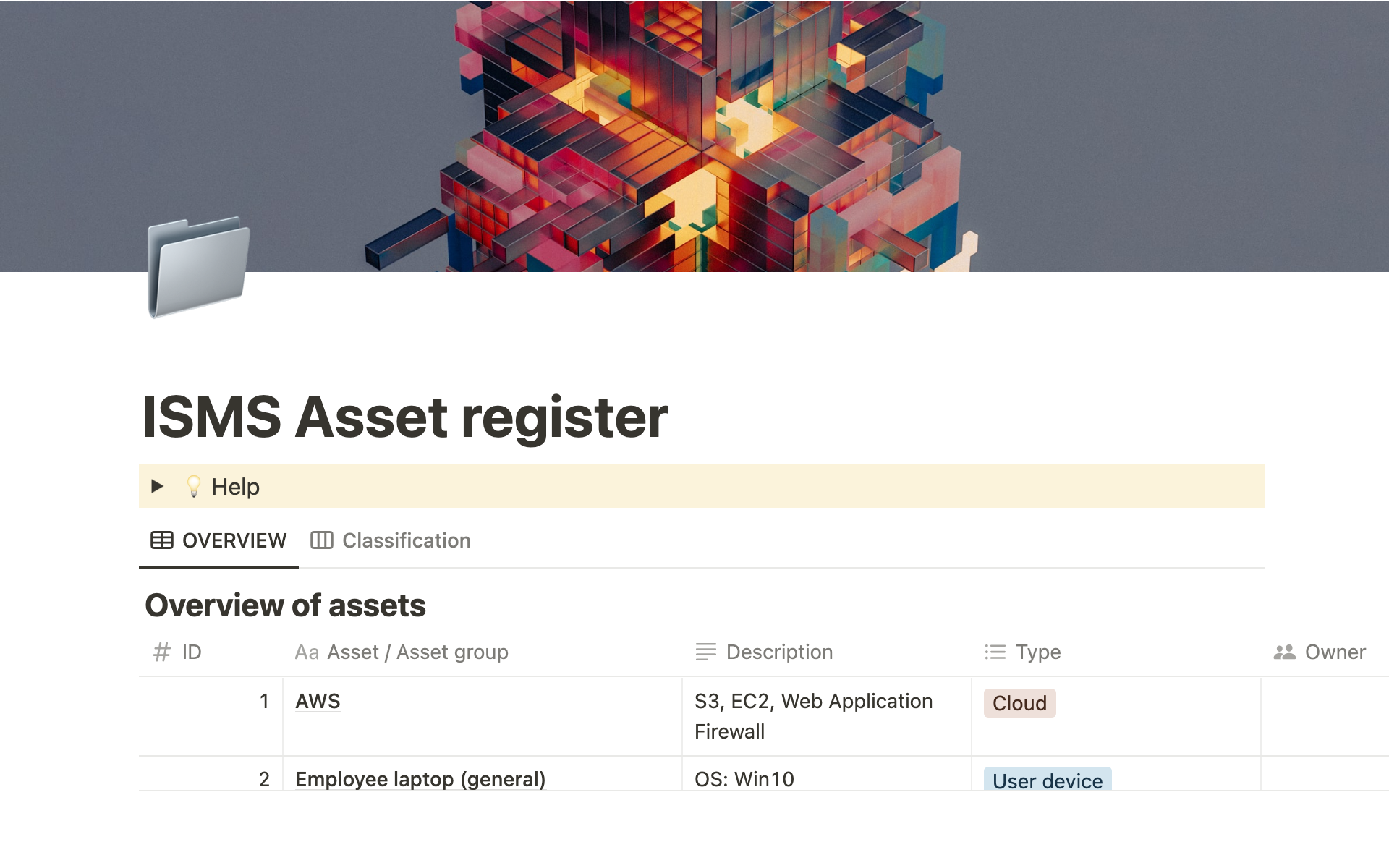 ISMS asset register Template by Byght GmbH | Notion Marketplace