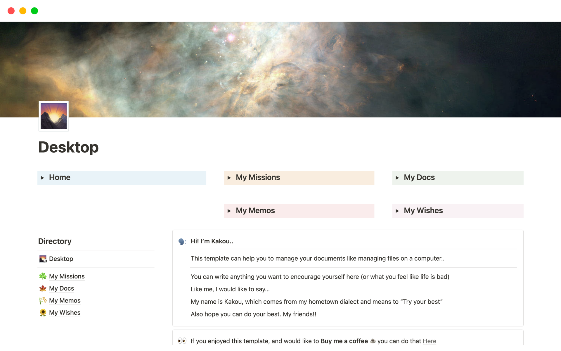 HomePage Desktop Template by Kakou | Notion Marketplace