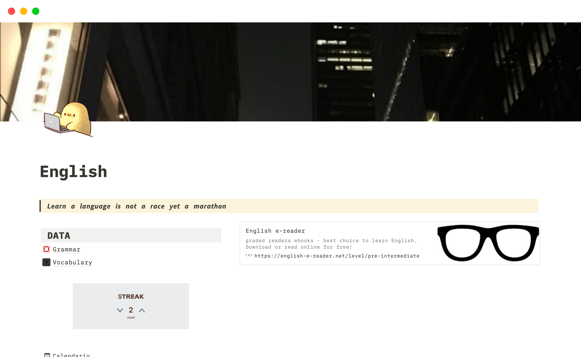 English Learning by Lany | Notion Template