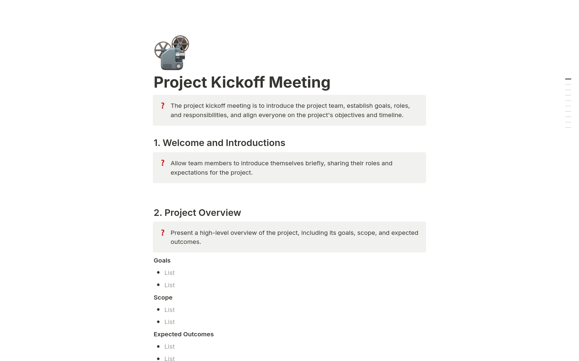 Project Kickoff Meeting Template | Notion Marketplace