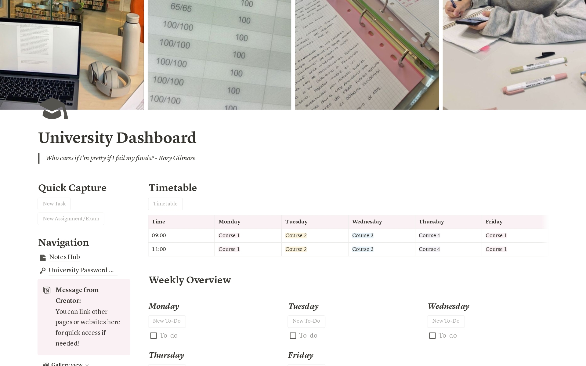 University Dashboard Template | Notion Marketplace University Dashboard Template | Notion Marketplace
