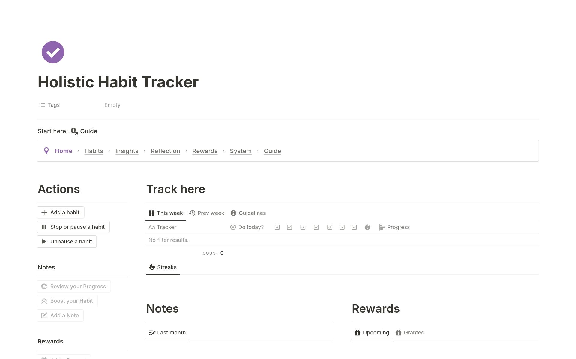 Holistic Habit Tracker Template | Notion Marketplace