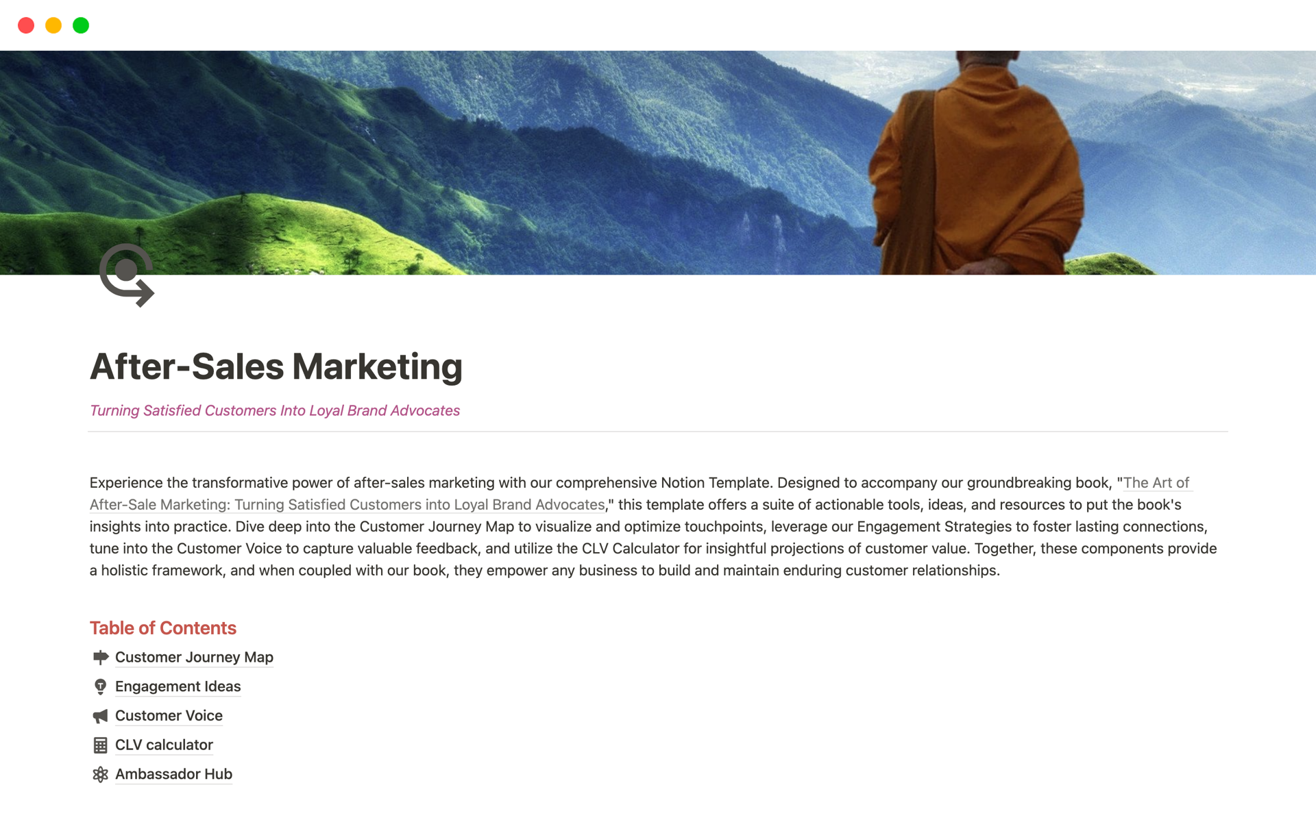 After-Sales Marketing Template by Virtual Inspiration | Notion Marketplace