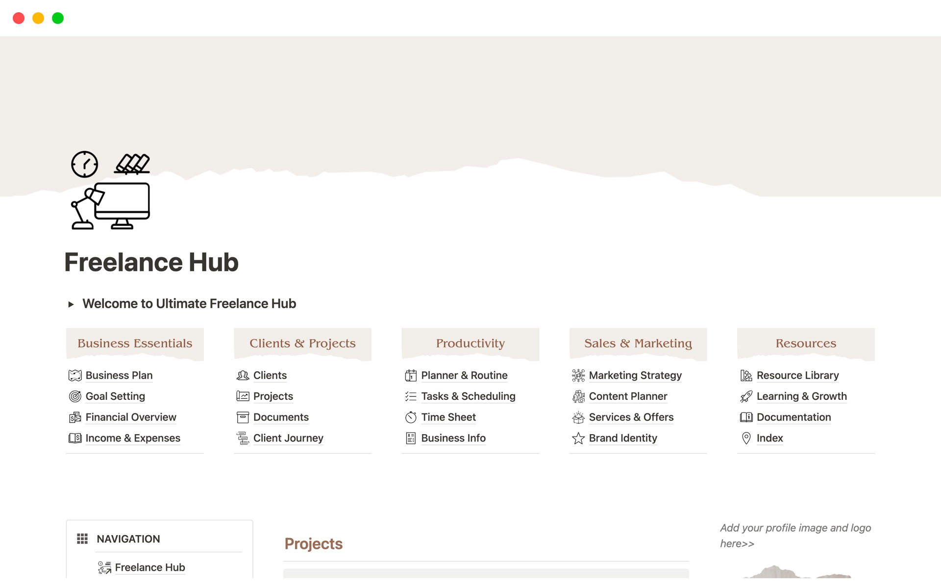 Ultimate Business Dashboard for Freelance Business Template | Notion Marketplace