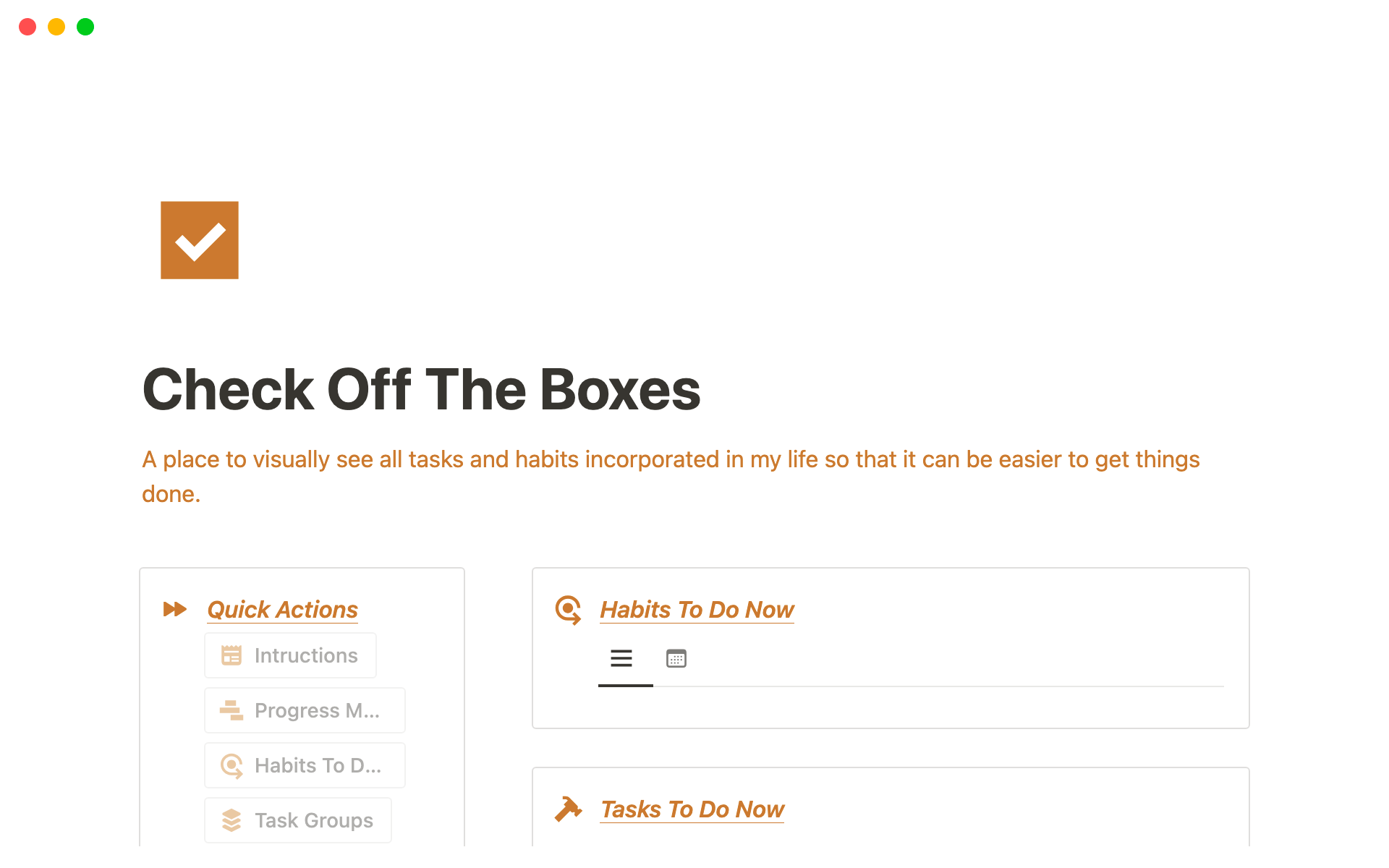 Check Off The Boxes Template By Trenjonb | Notion Marketplace
