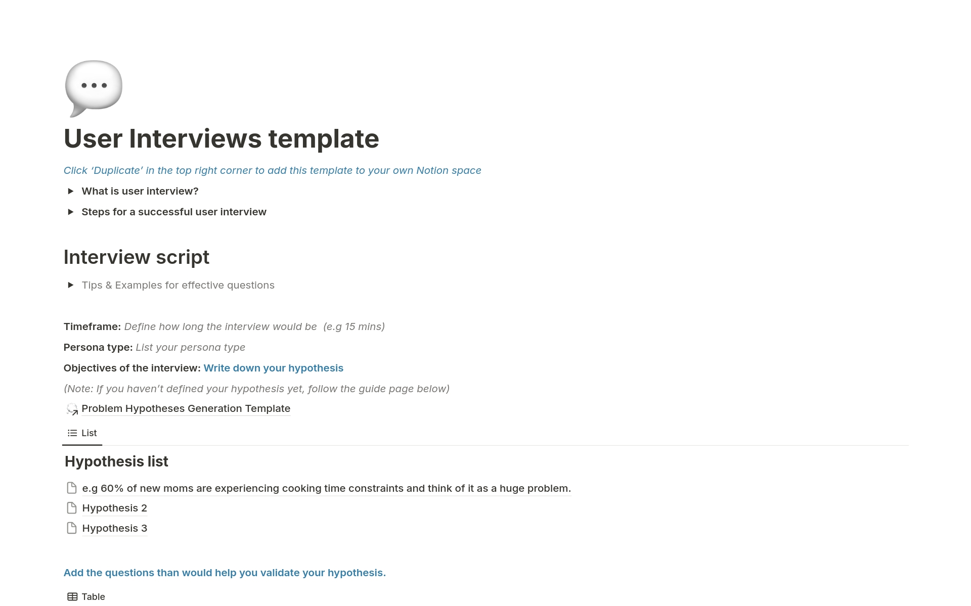 User Interviews by Appolica | Startup Studio | Notion Template