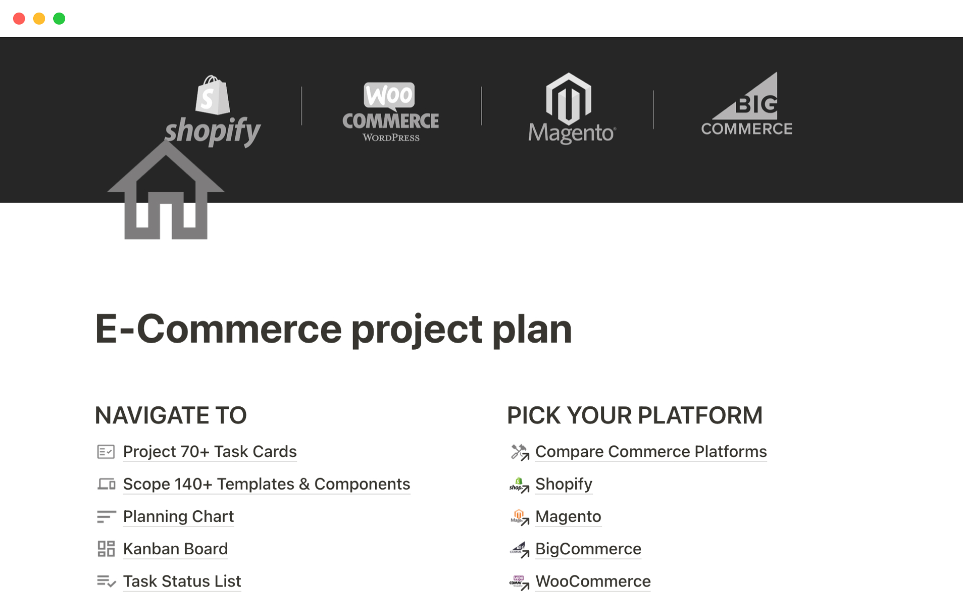 E-Commerce project plan Template by Mr Marketing | Notion Marketplace