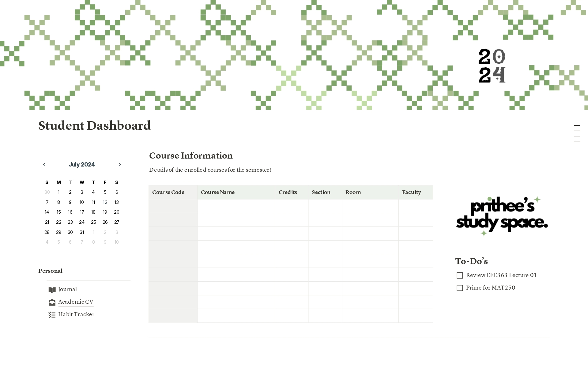 Student Dashboard Template | Notion Marketplace