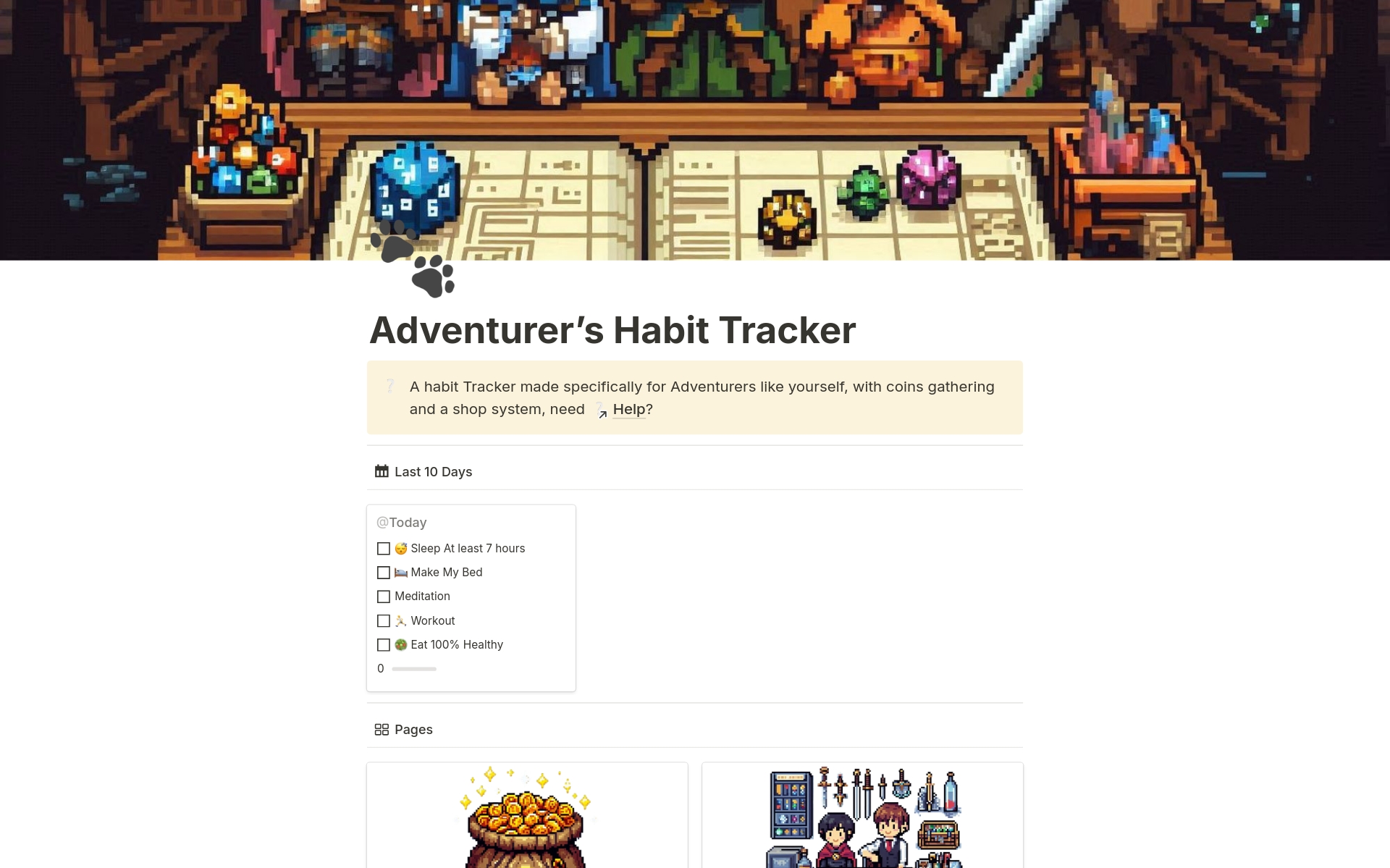 Adventurer’s D&D Habit Tracker Template by Lashaka | Notion Marketplace