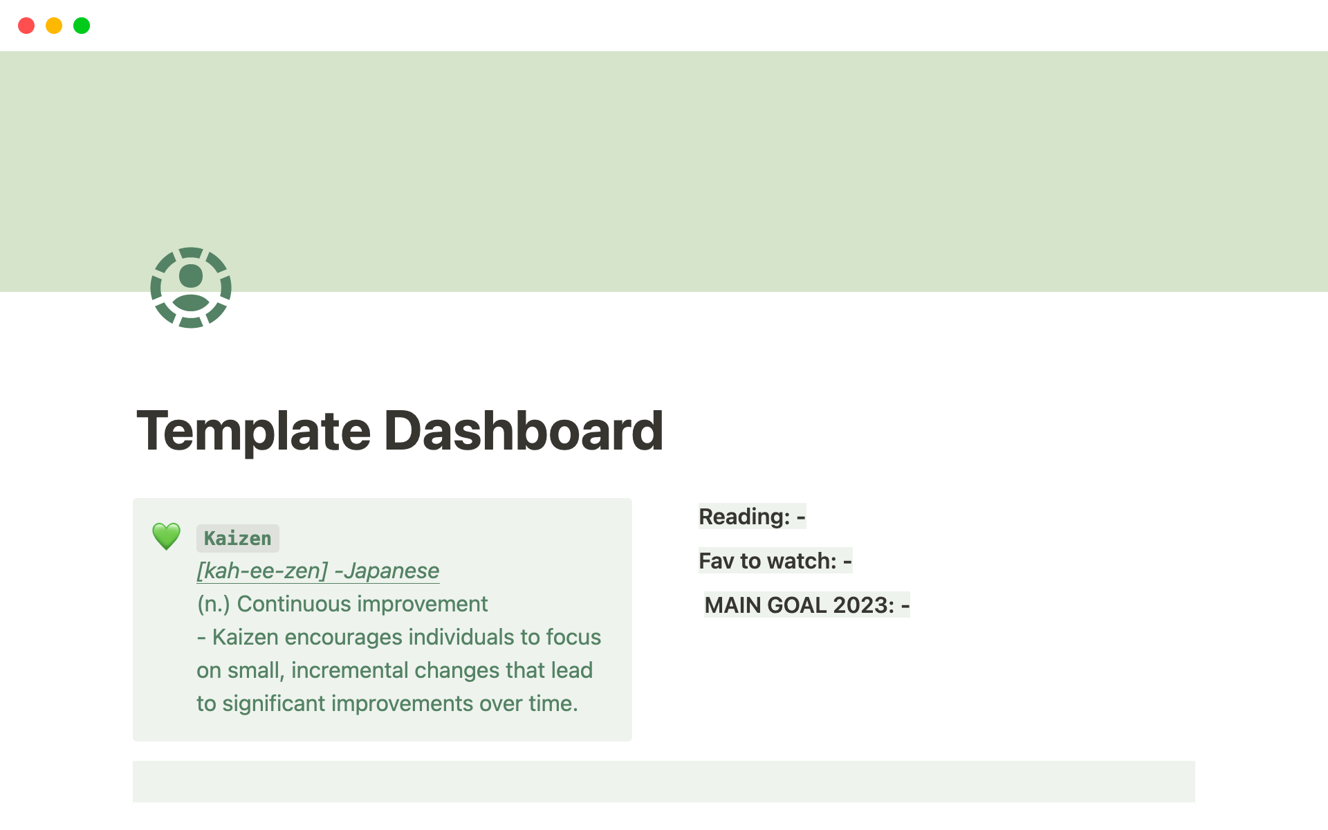 Collapsed Dashboard | Notion Template