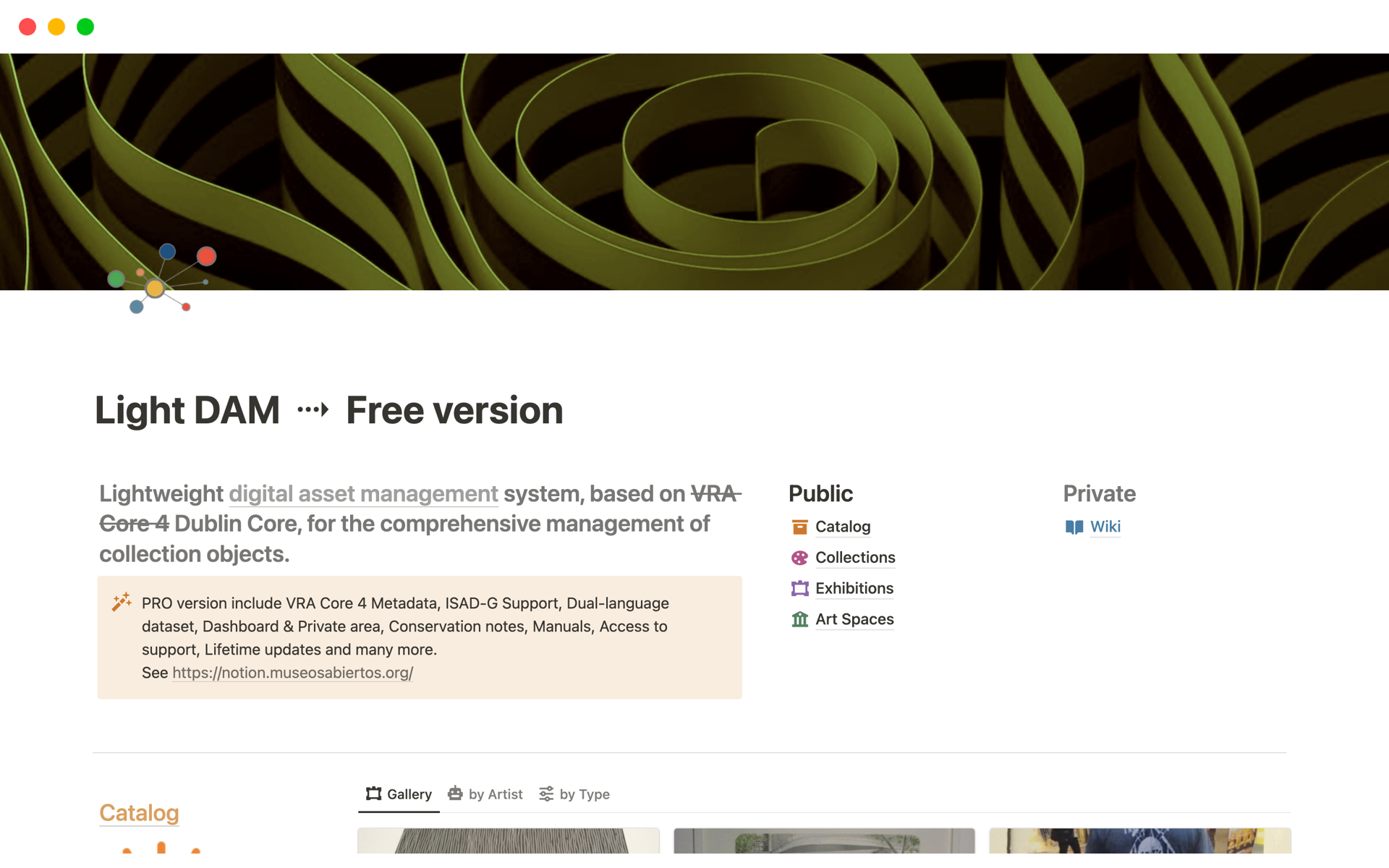 Digital Asset Management Template by Museos Abiertos | Notion Marketplace