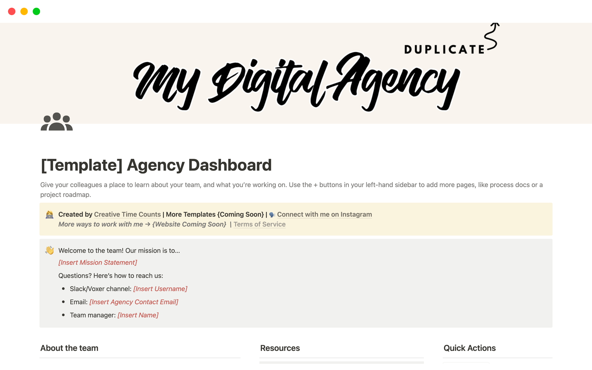 Agency Owner Dashboard | Notion Template
