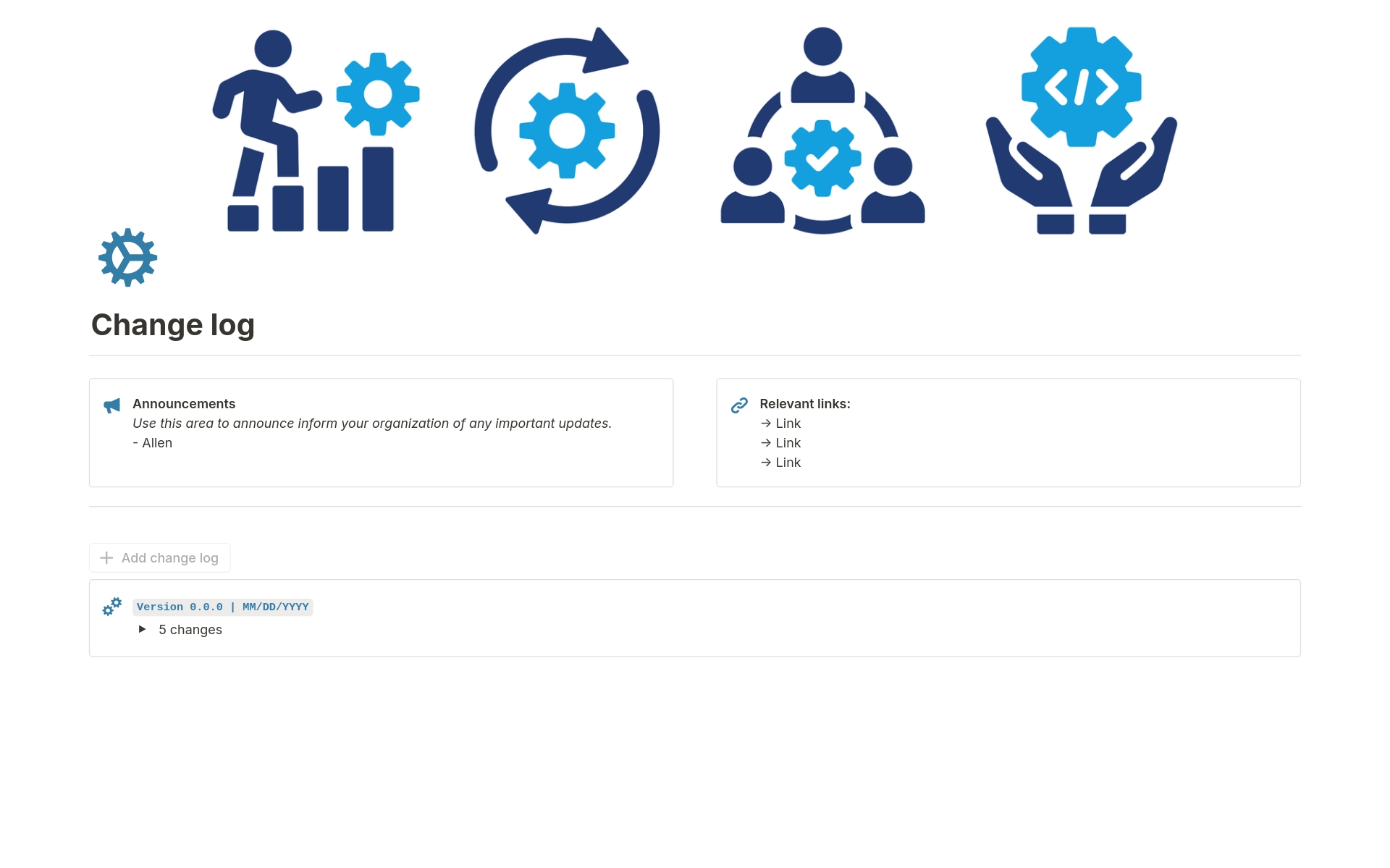 Change log (Simple) Template | Notion Marketplace